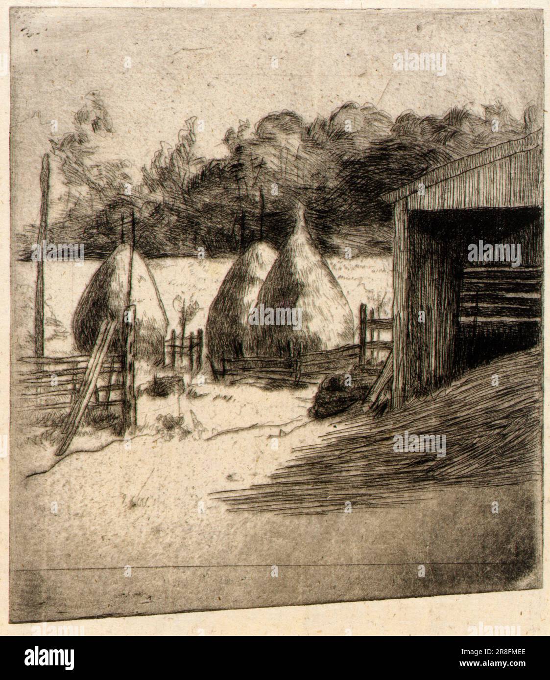 The Haystacks ca. 1887-1893 by J. Alden Weir, born West Point, NY 1852 ...