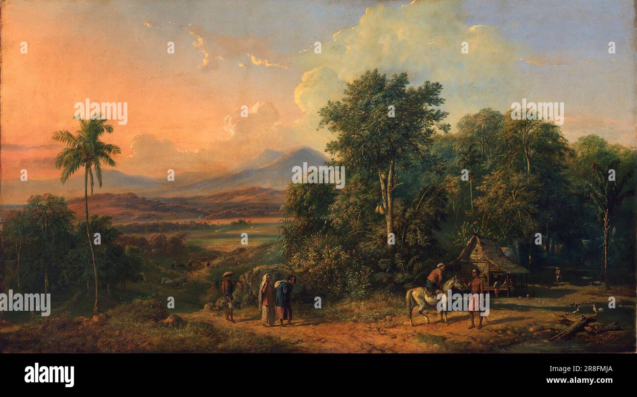 Forest and Native House 1860 by Raden Saleh, Javanese, born Semarang ...