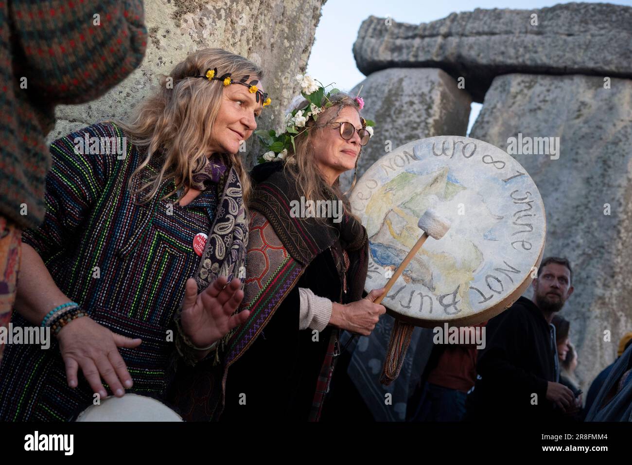 Spiritually-minded percussion revellers celebrate the summer Solstice ...
