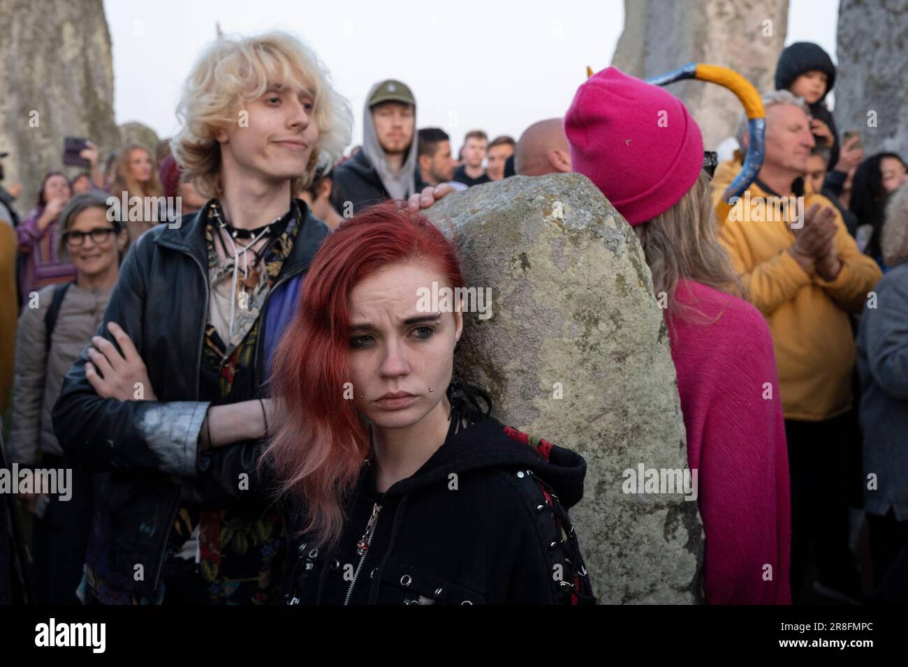 Spiritually-minded revellers celebrate the summer Solstice (mid-summer ...