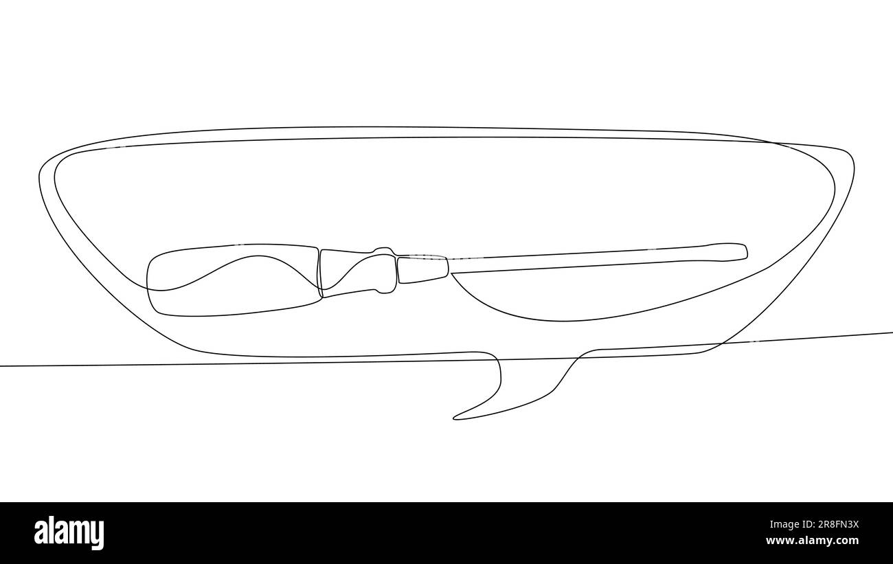 One Continuous Line Of Speech Bubble With Screwdriver Thin Line