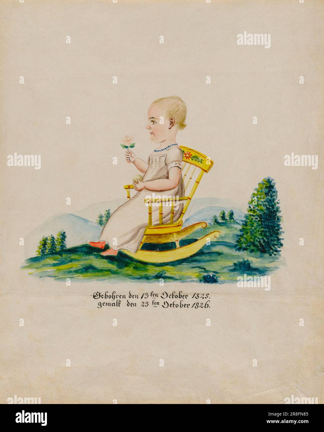 Portrait of Carolina Musser 1826 by Jacob Maentel, born Kassel, Germany ...