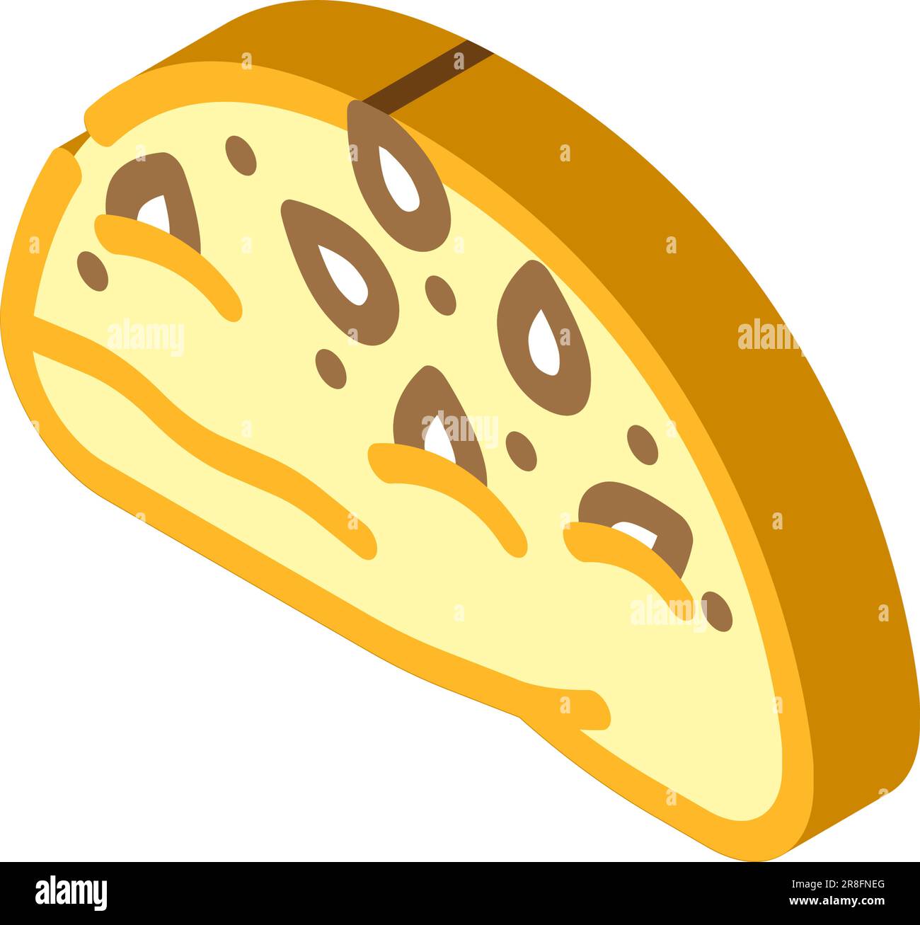 nut bun food meal isometric icon vector illustration Stock Vector Image ...