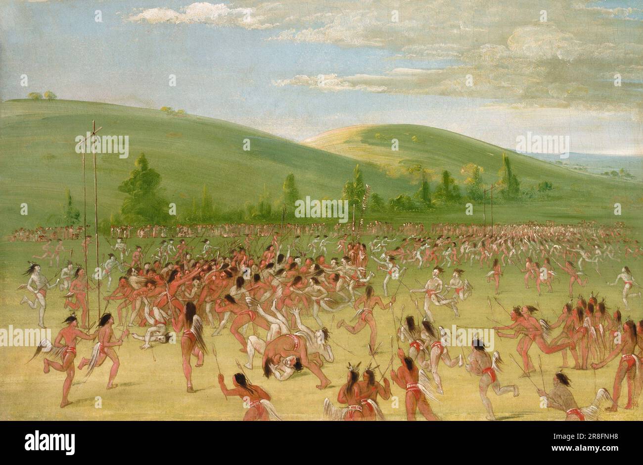 Ball-play of the Choctaw--ball up 1834-1835 by George Catlin, born ...