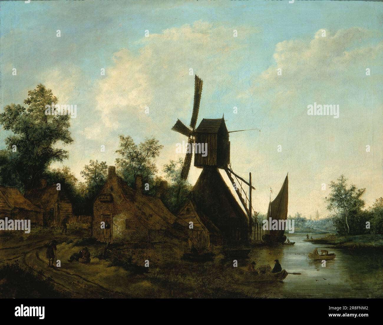 Landscape (Windmill) 17th century by Unidentified (Dutch Stock Photo ...