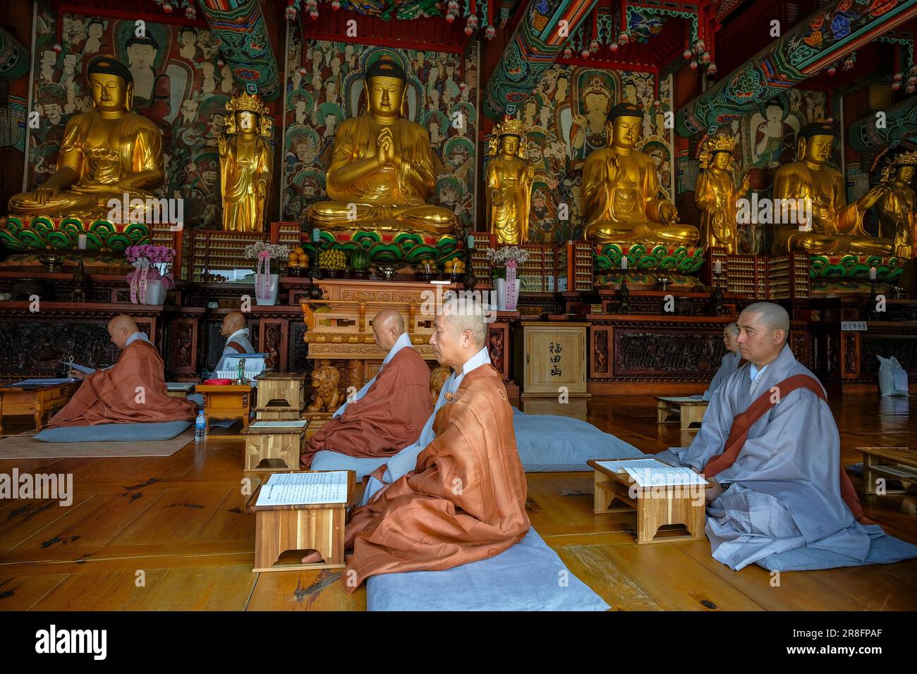 Gimjesi, South Korea - June 6, 2023: Monks praying at Geumsansa Temple ...