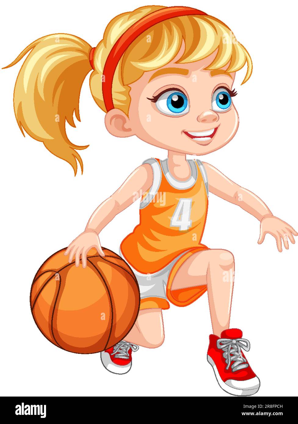 Cute Girl Playing Basketball illustration Stock Vector Image & Art - Alamy