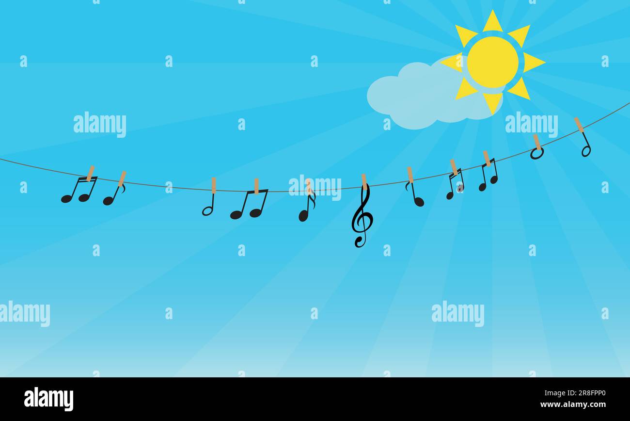 Music notes sky Stock Vector Images - Alamy