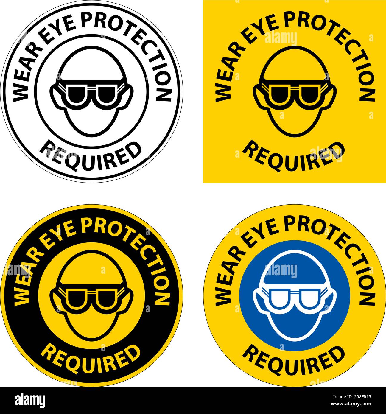Notice Wear Eye Protection On White Background Stock Vector Image & Art ...