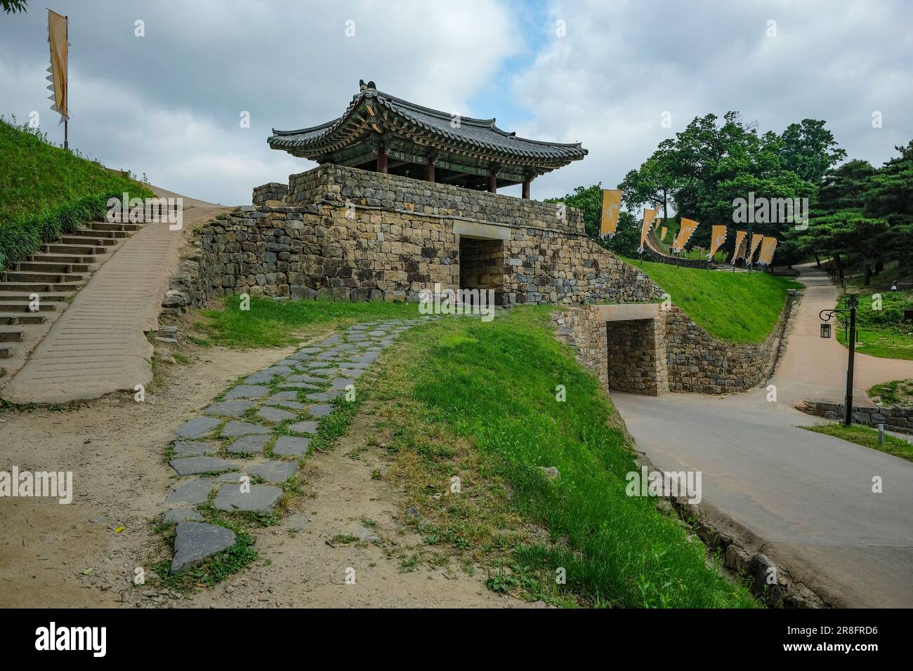 Gongju, South Korea - June 8, 2023: Gongsanseong Fortress is a mountain castle in Gongju, South ...