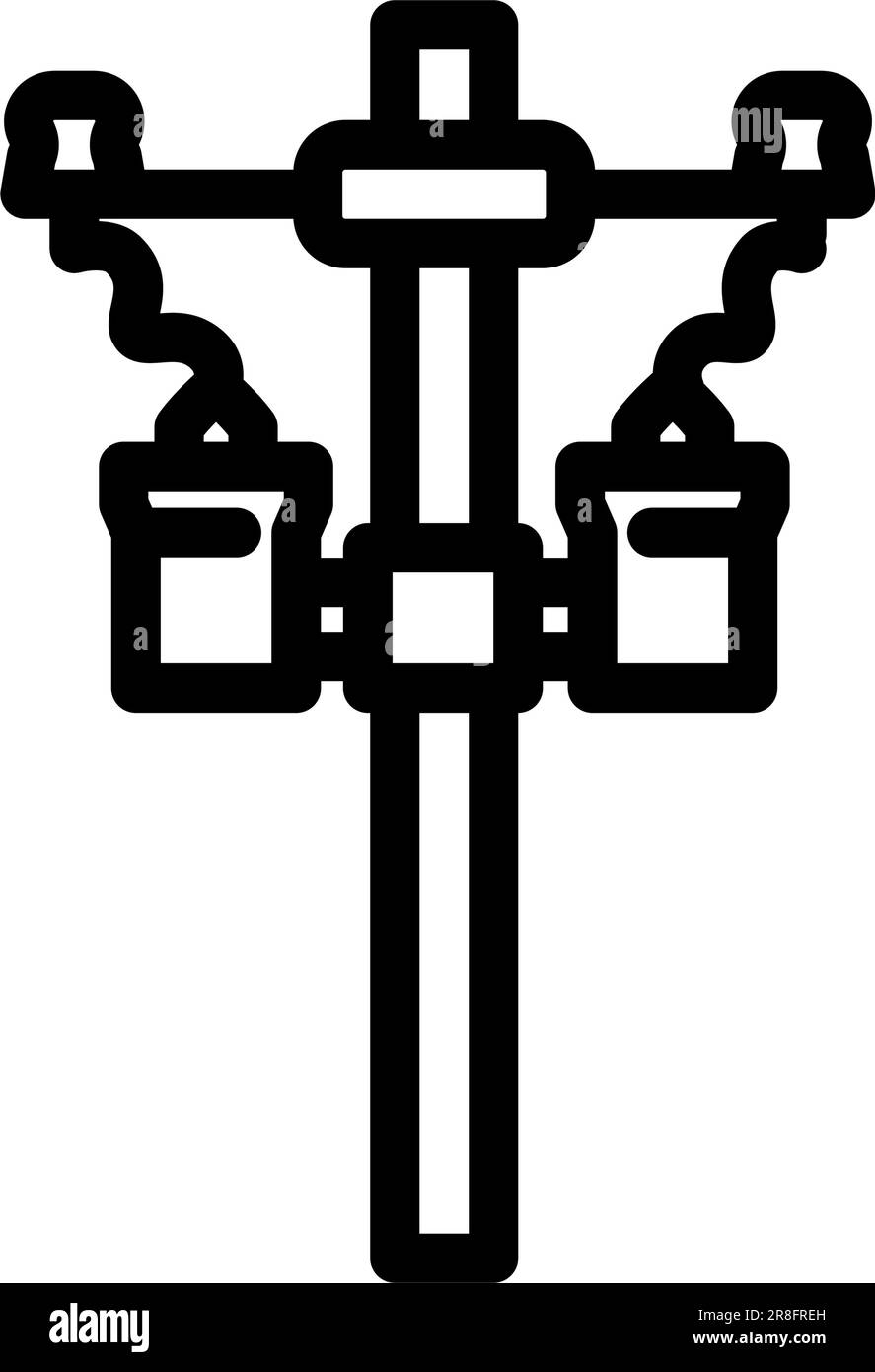 electric utility pole electrical engineer line icon vector illustration ...