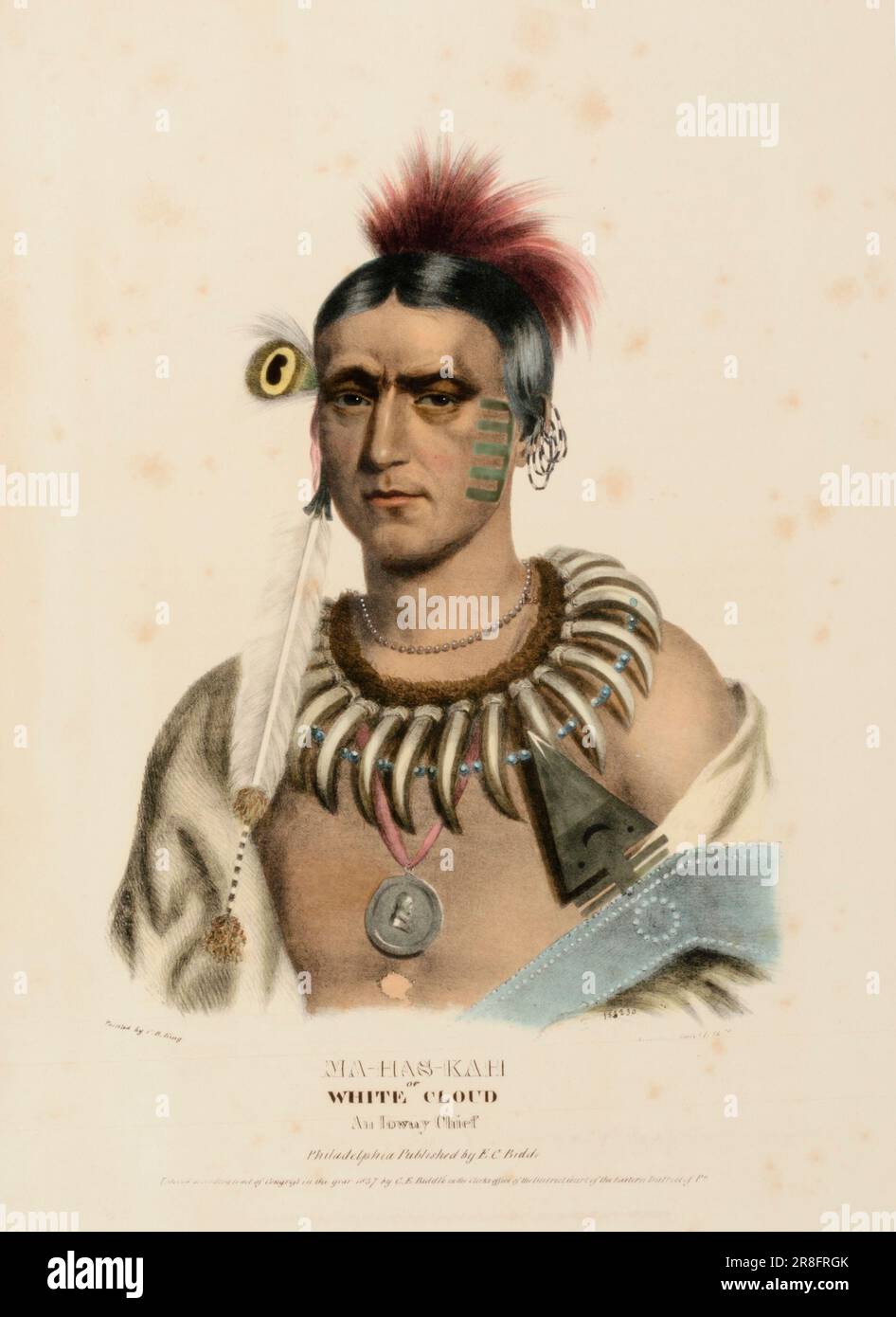 MA-HAS-KAH, from History of the Indian Tribes of North America ca. 1837 ...