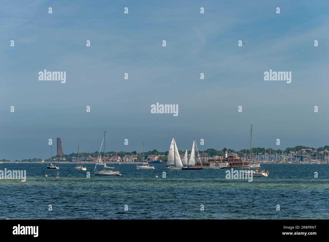 Laboe with Marine Monument tower, county Ploen, Kiel Fjord, Baltic Sea ...