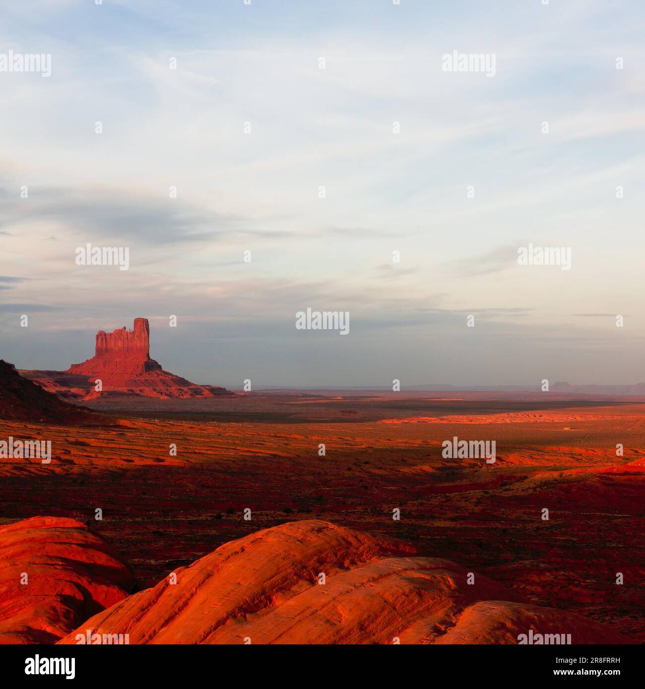 Sun Fading Over Monument Valley Stock Photo - Alamy