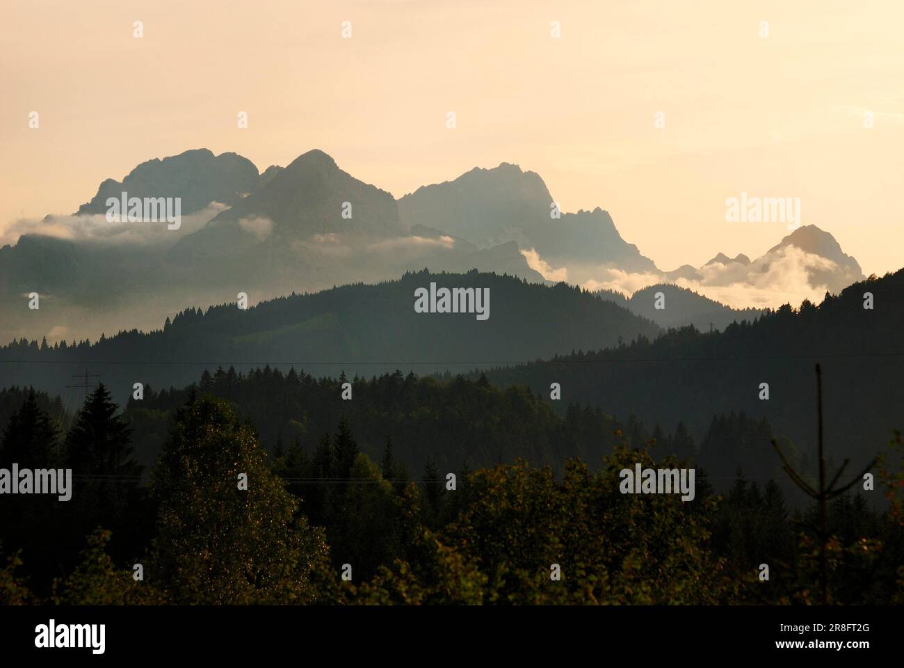 Alpine sunset in the Karwendel mountains Germany Stock Photo - Alamy