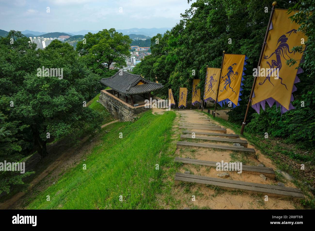 Gongju, South Korea - June 8, 2023: Gongsanseong Fortress is a mountain ...