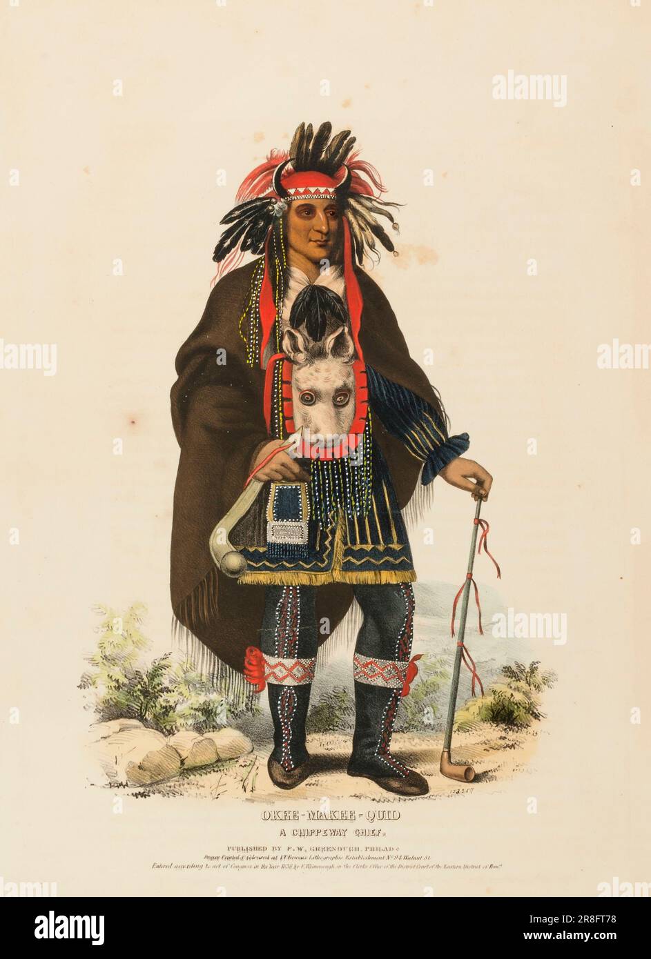 OKEE-MAKEE-QUID. A CHIPPEWAY CHIEF., from History of the Indian Tribes ...