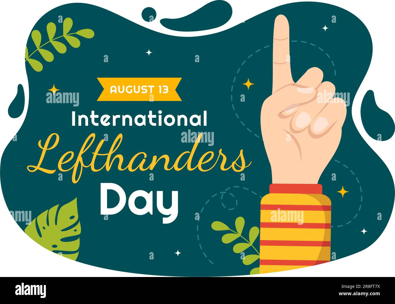 Happy LeftHanders Day Celebration Vector Illustration with Raise ...