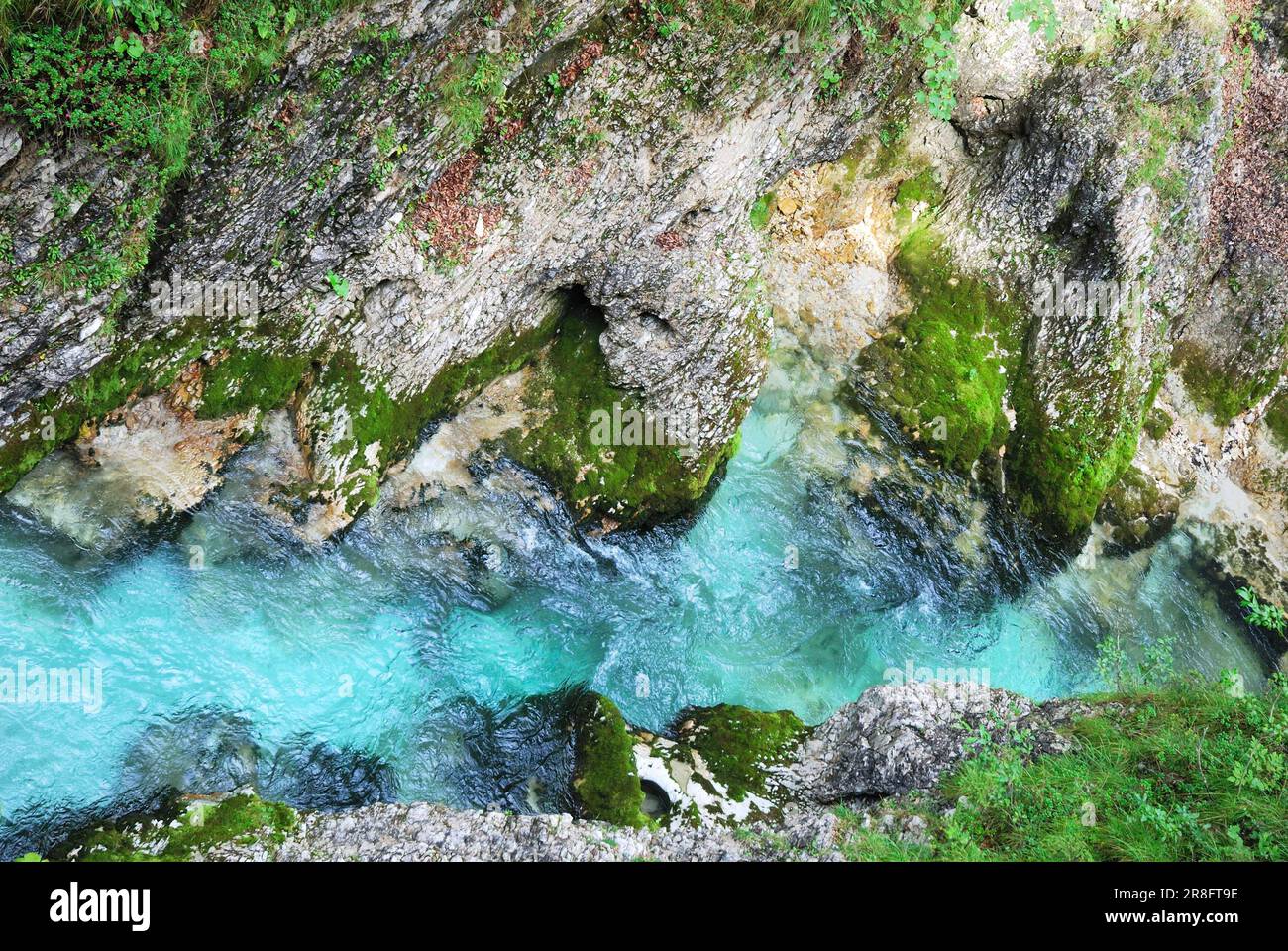 Blue water in an alpine gorge Stock Photo - Alamy