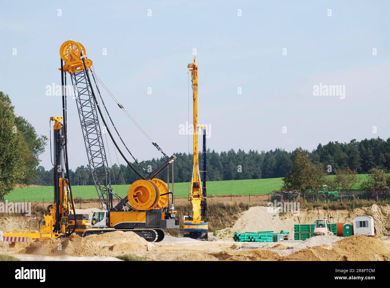Construction site with a drilling rig Stock Photo - Alamy