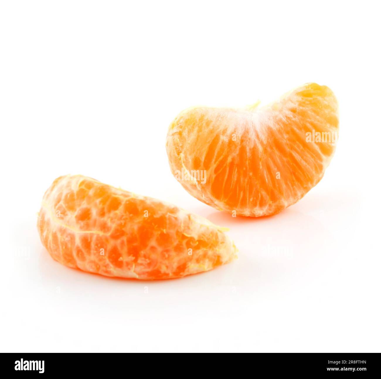 Section of Tangerine Fruit Isolated on White Background Stock Photo - Alamy