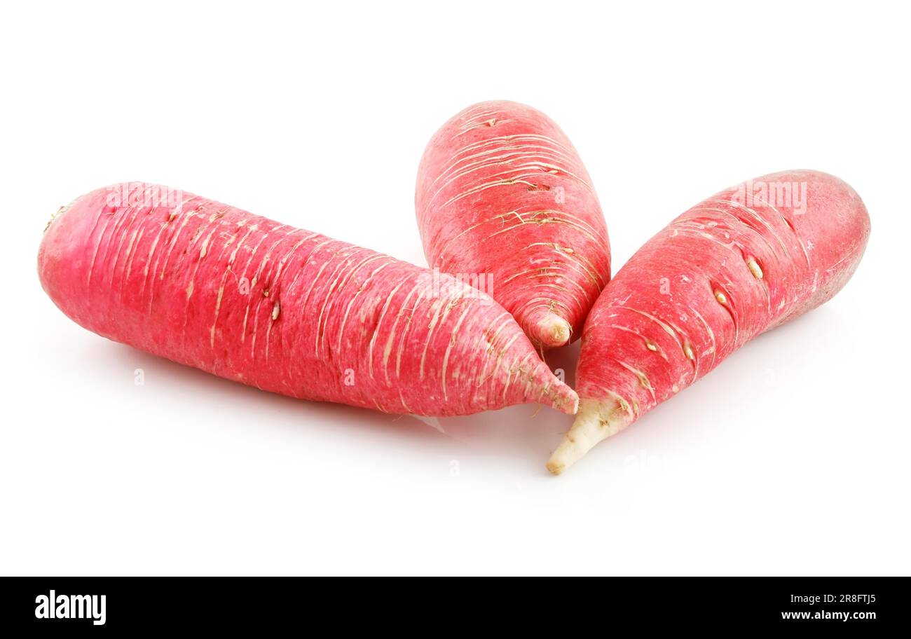 Ripe Red Radish Vegetable Isolated on White Background Stock Photo - Alamy
