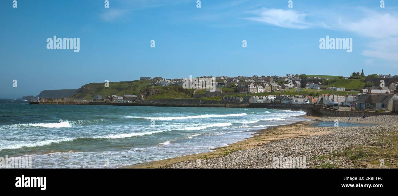 The coastal Town of Cullen from the beach, Morayshire, Scotland, UK ...