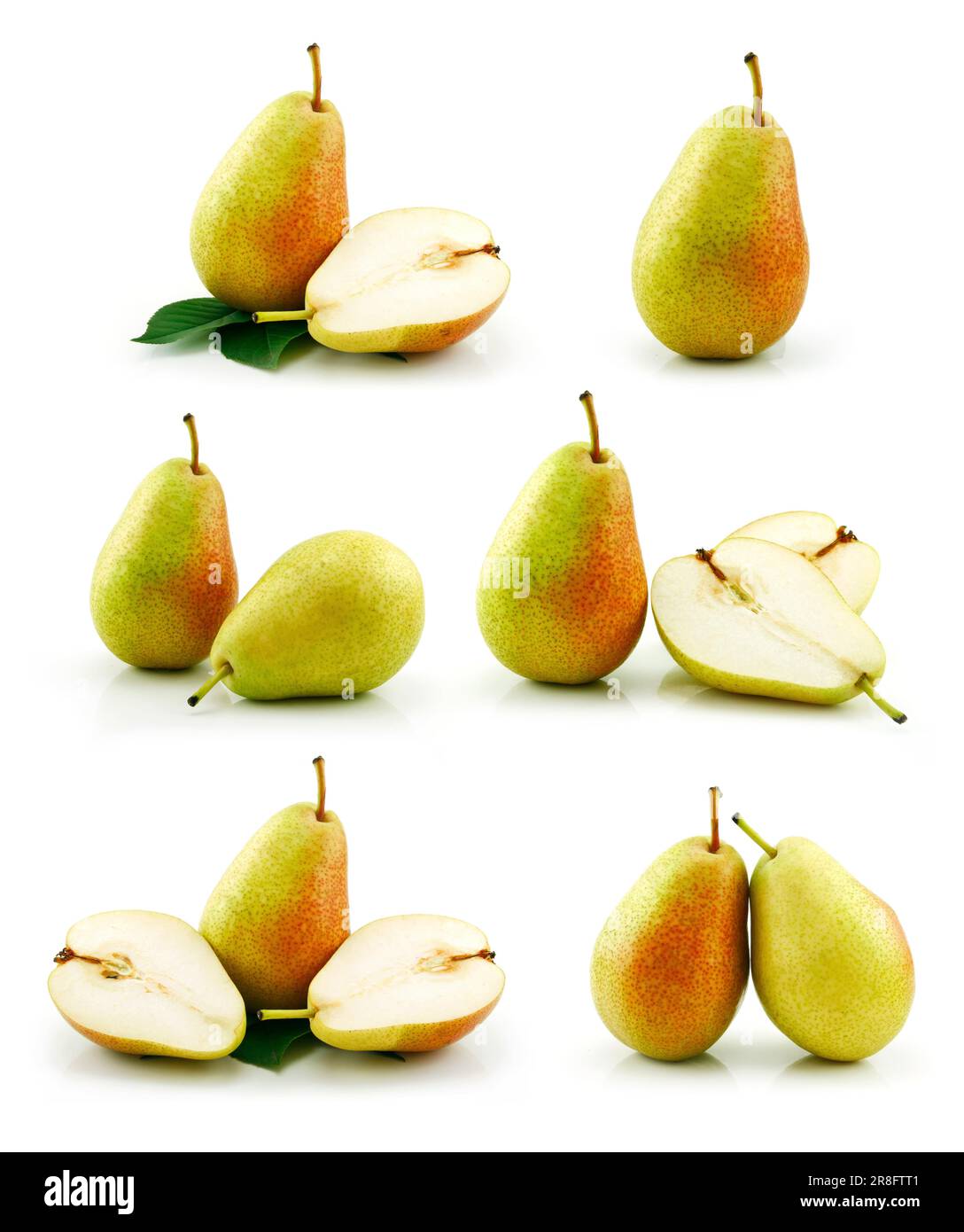 Set of Ripe Pear Fruits Isolated on White Background Stock Photo - Alamy