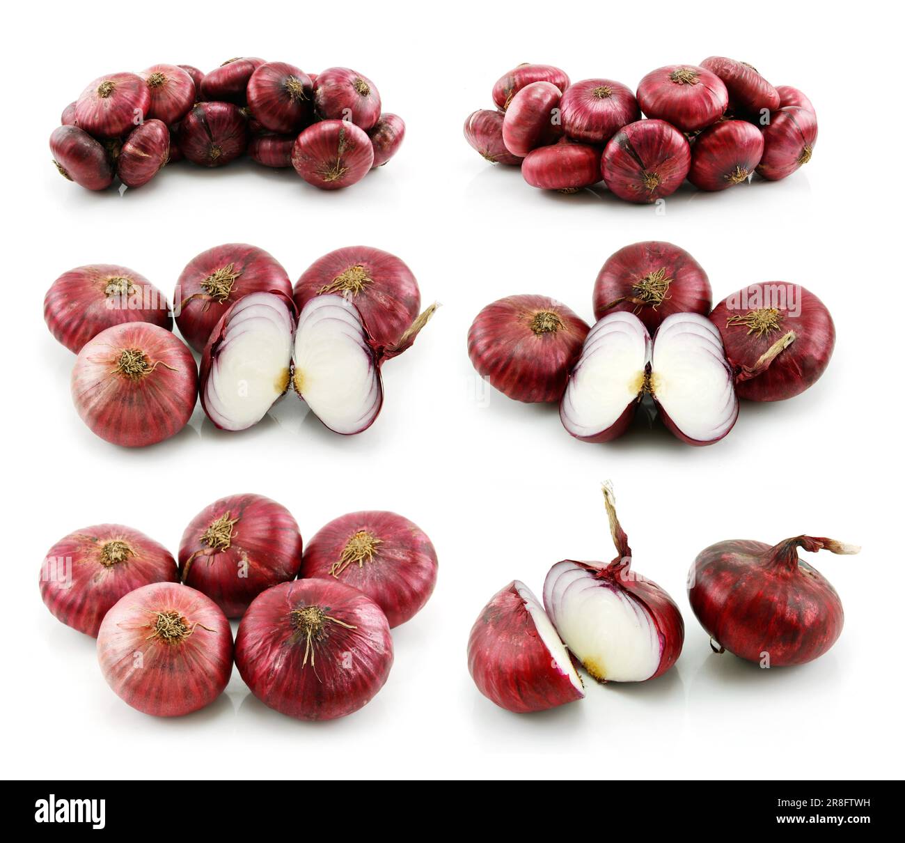 Set of Ripe Red Onion Isolated on White Background Stock Photo - Alamy