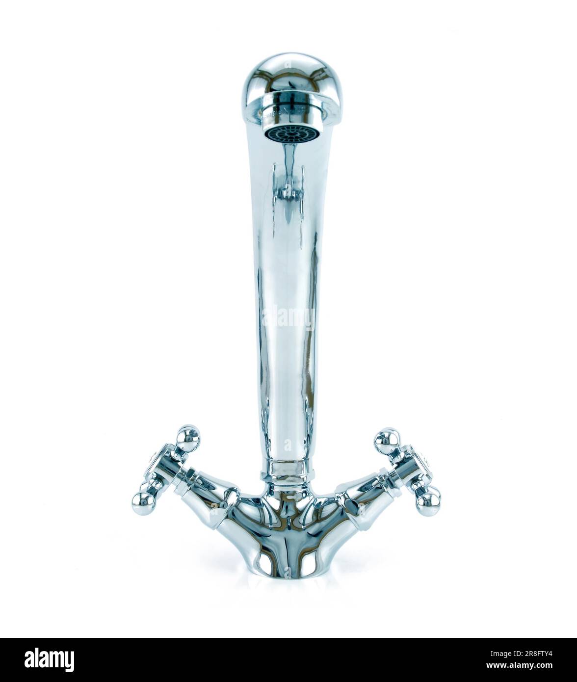 Shiny Silver Faucet Isolated on White Background Stock Photo - Alamy