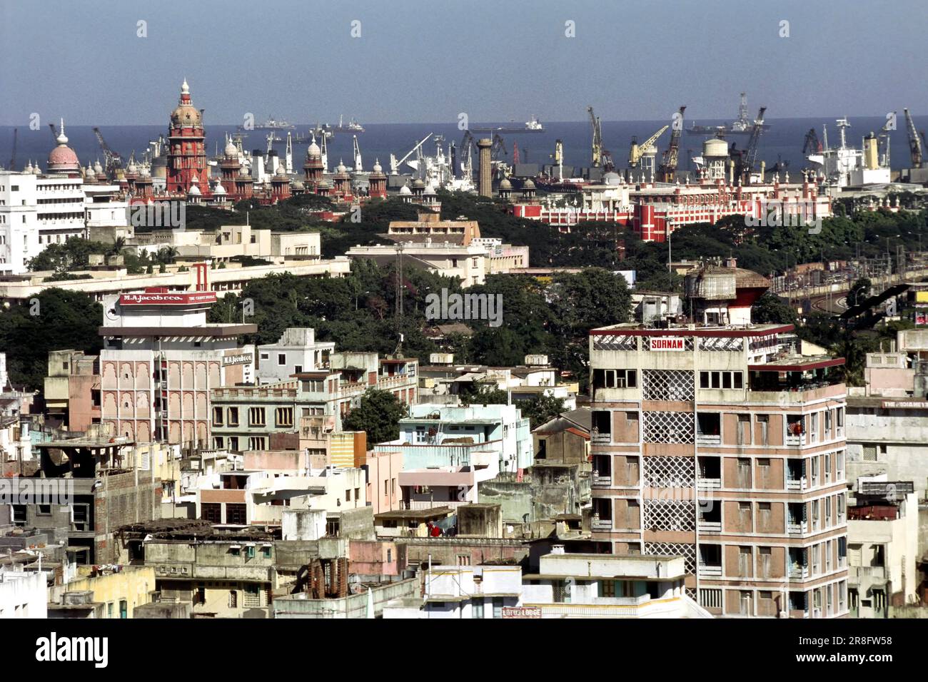 Birds eye view of Chennai, Tamil Nadu, India, Asia Stock Photo - Alamy