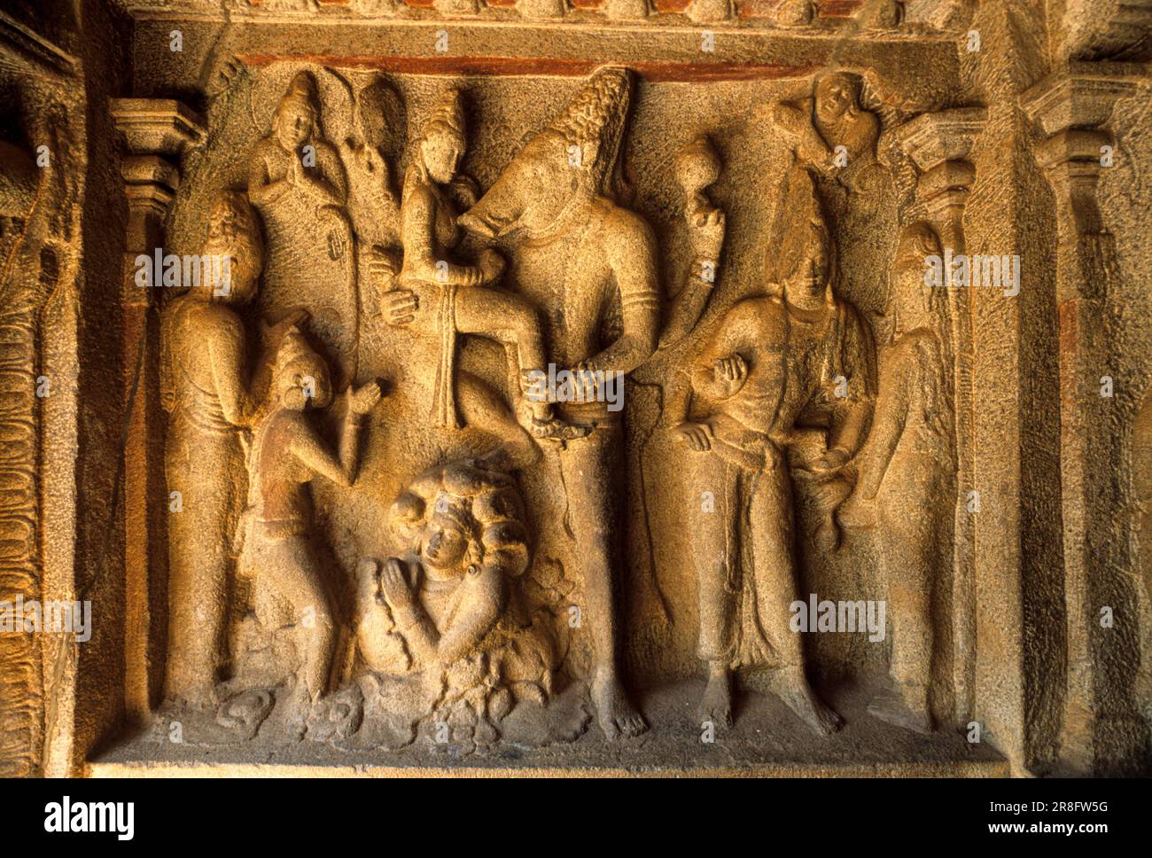 7th century Varaha in Varaha Cave in Mahabalipuram Mamallapuram, Tamil ...