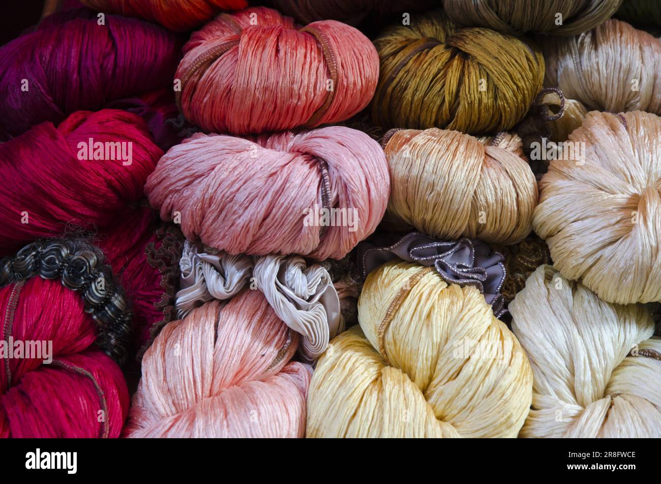 Multi-Colored Yarn Unravel Stock Photo - Alamy
