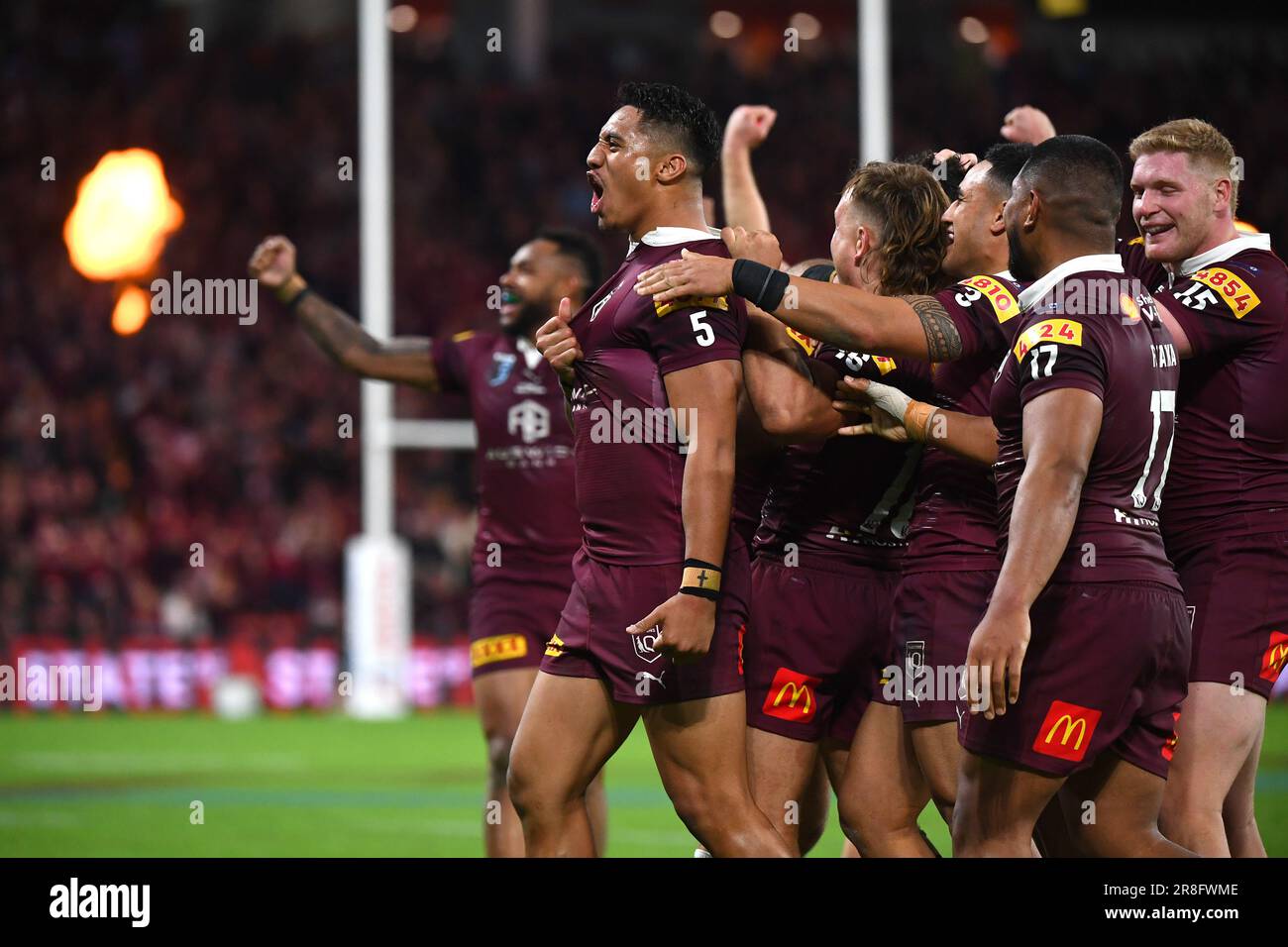 Brisbane, Australia. 21st June, 2023. Queensland celebrate winning ...