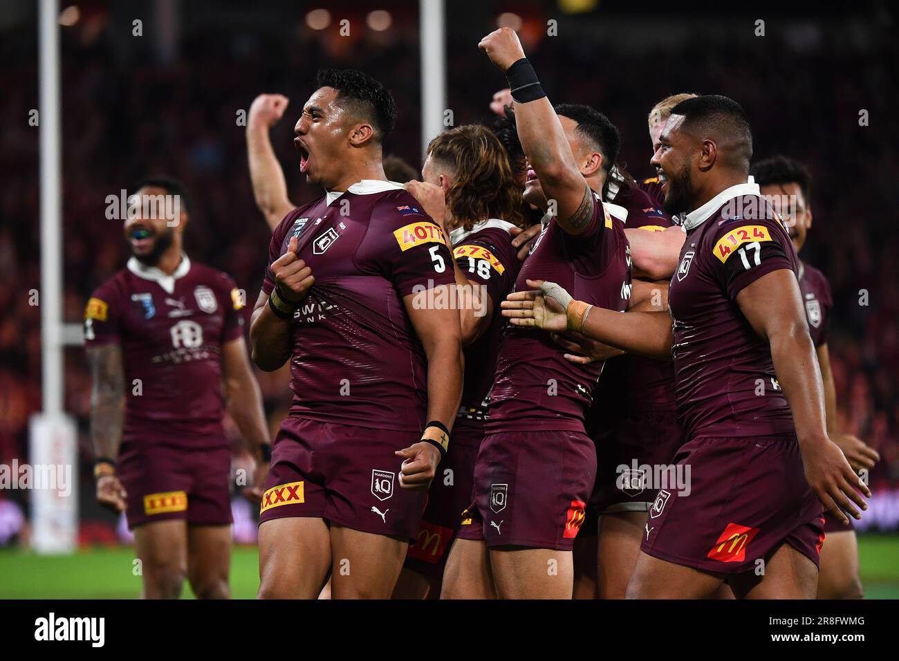 Brisbane, Australia. 21st June, 2023. Queensland celebrate winning ...