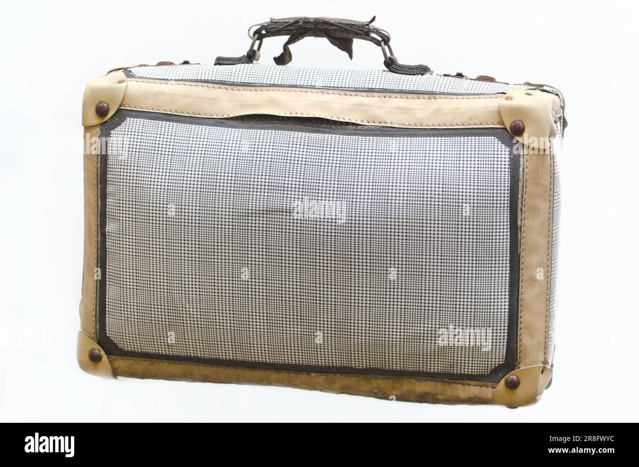 Old Broken Suitcase on White Background Stock Photo - Alamy