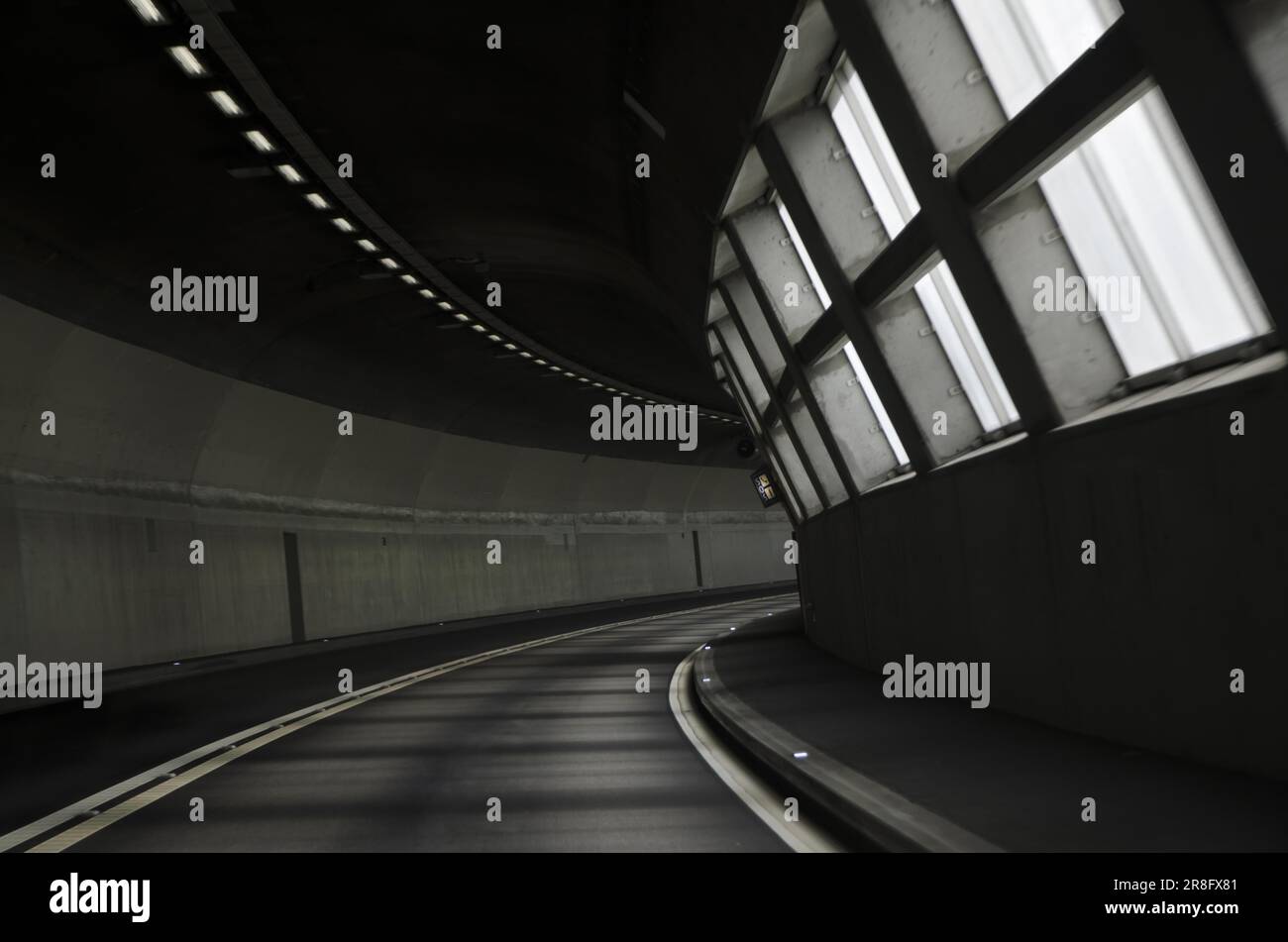 Narrow Tunnel with Light Effect in Switzerland Stock Photo - Alamy