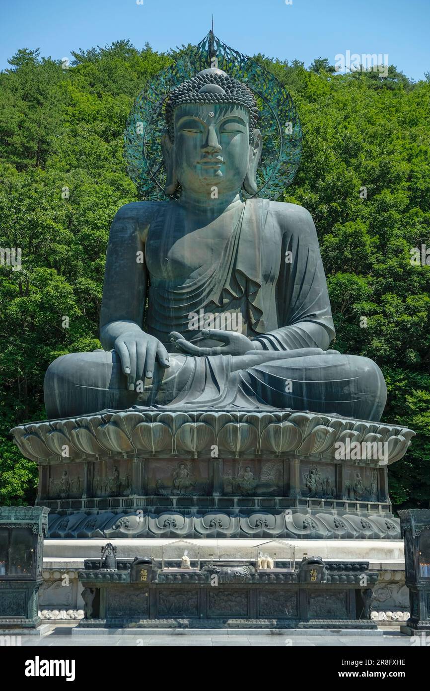 Sokcho, South Korea - June 17, 2023: Buddha statue at Sinheungsa Temple ...