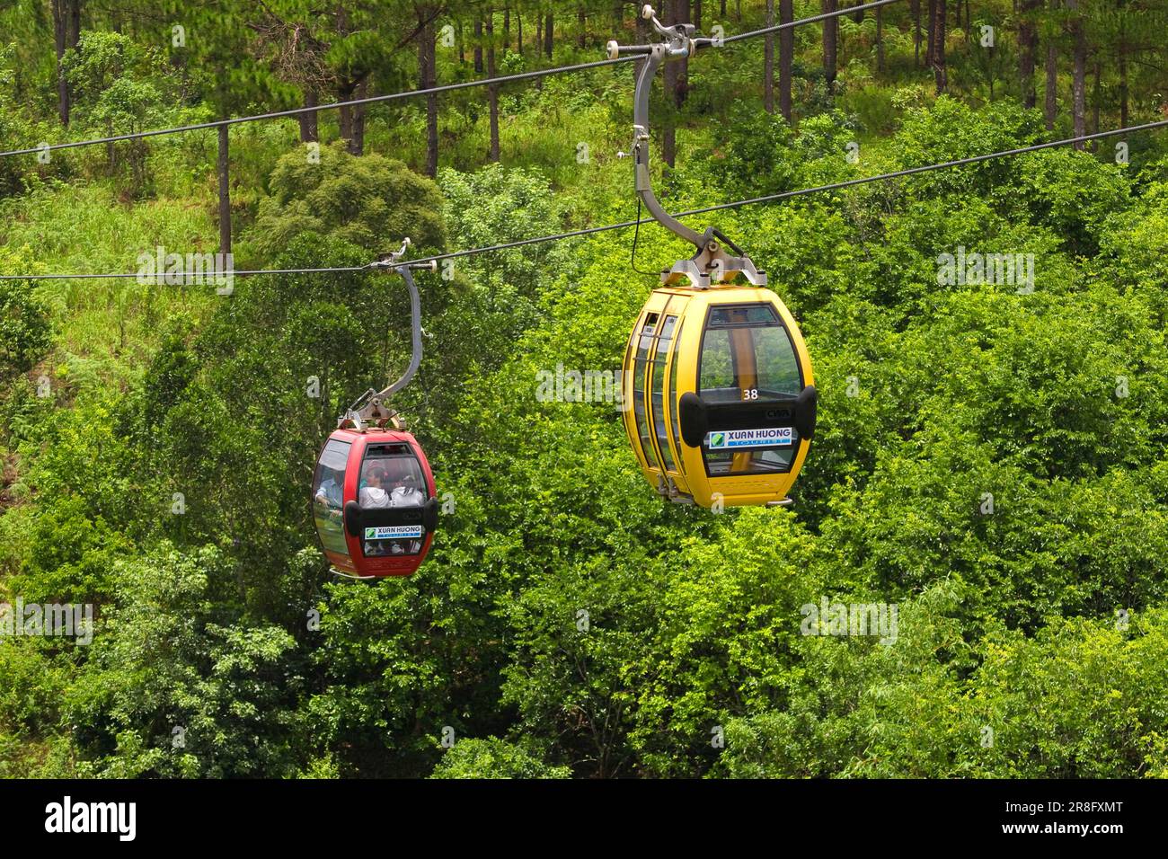 Cable car to Lan Bian mountain, Dalat, gondola, gondolas, Vietnam Stock ...