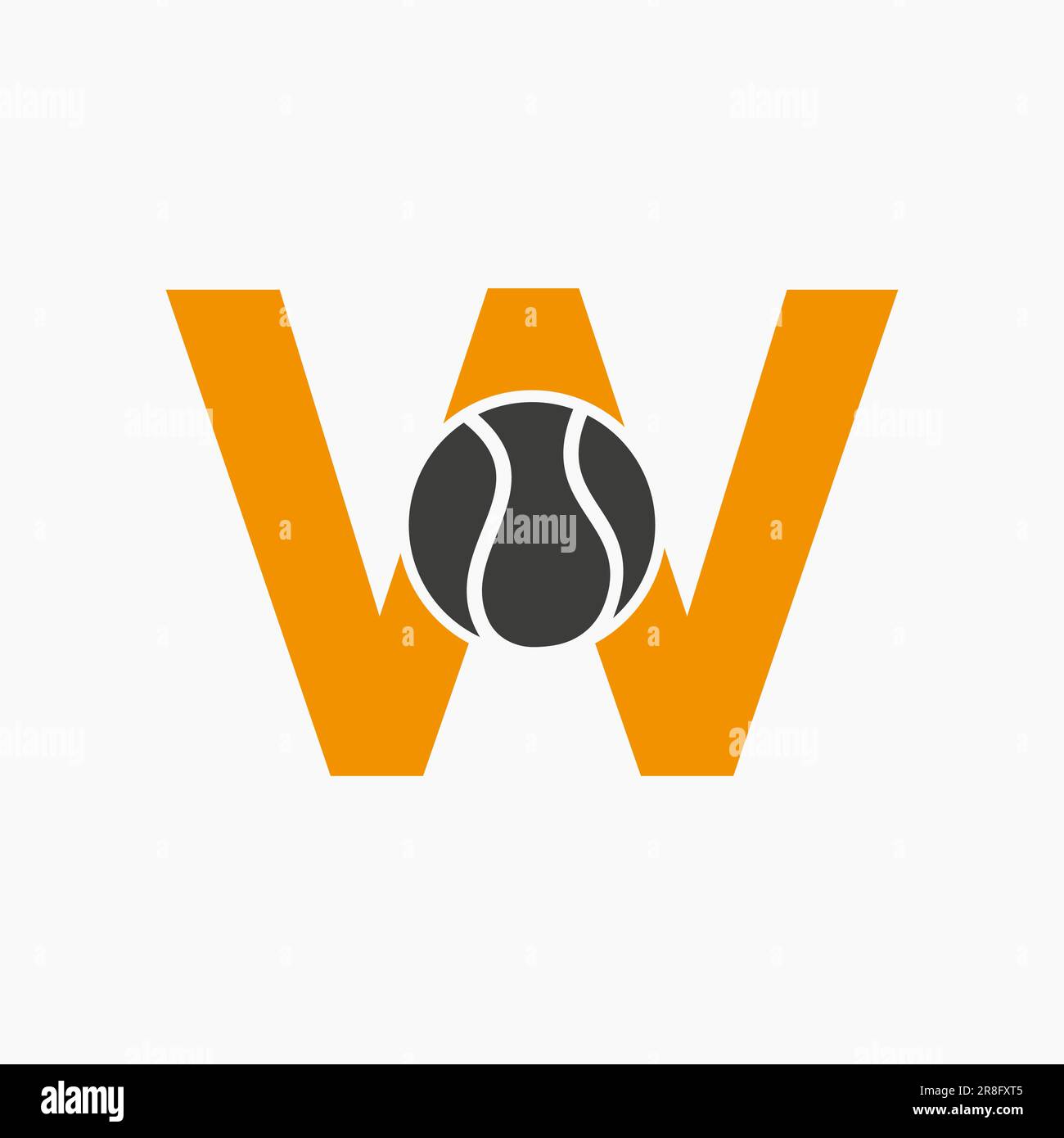 Tennis Logo On Letter W. Tennis Sport Academy, Club Logo Sign Stock ...