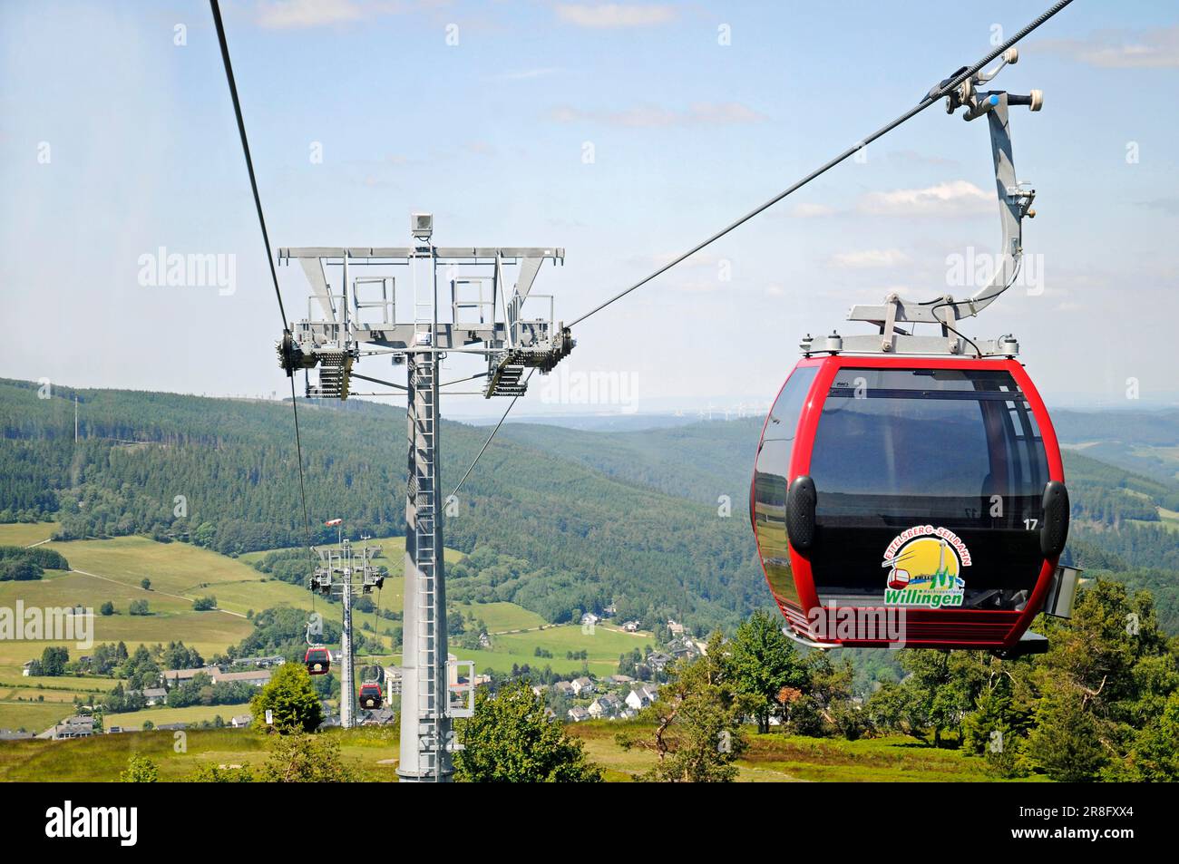 Ettelsberg cable car, Willingen-Upland, Rothaargebirge, Sauerland, Hesse, Germany, cabin cable ...