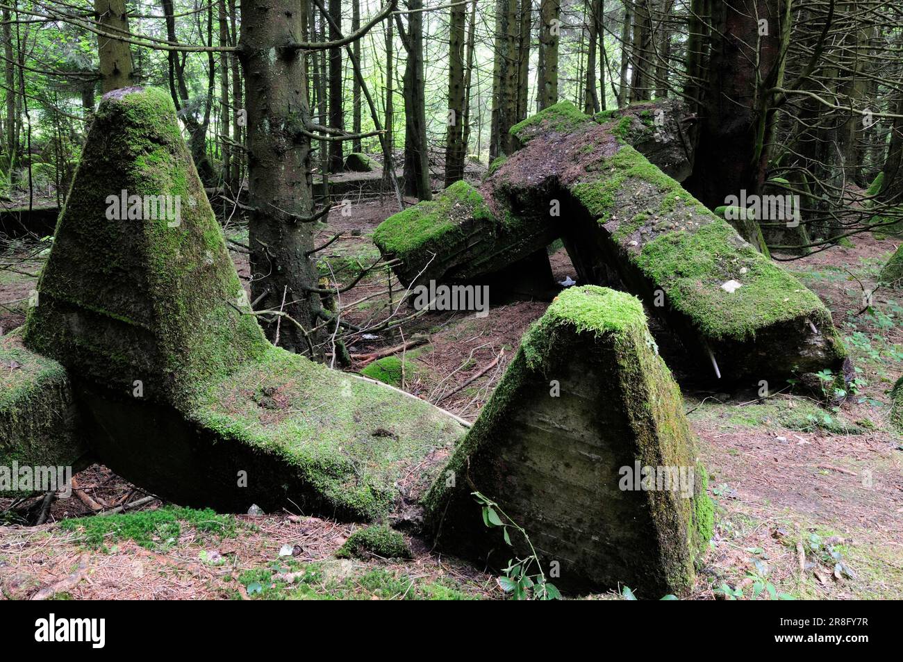 Hoecker Line, Hellenthal, Westwall, North Rhine-Westphalia, Tank Barrier, Germany Stock Photo ...
