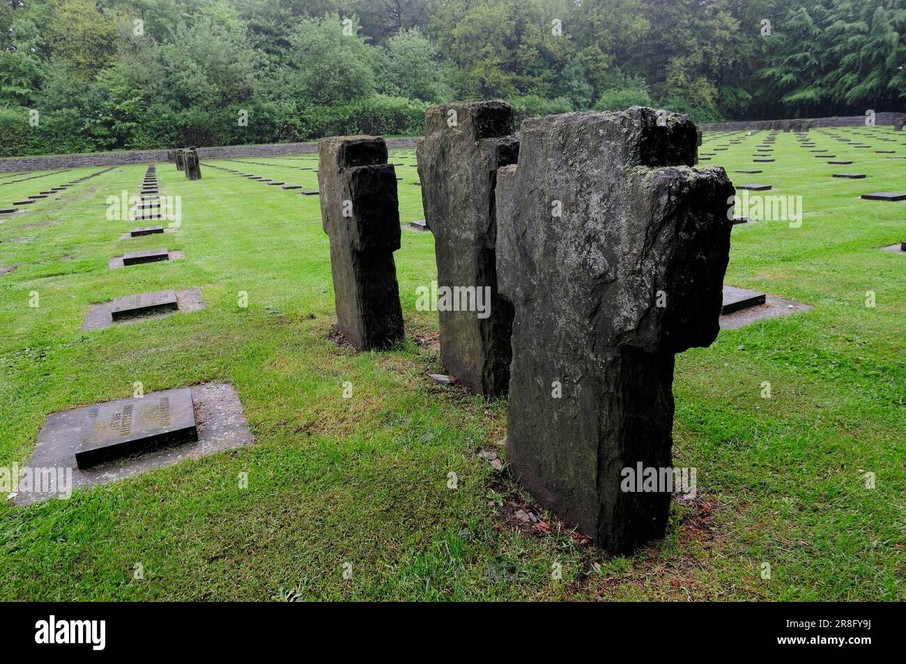Military cemetery, Vossenack, Huertgenwald, North Rhine-Westphalia, war ...