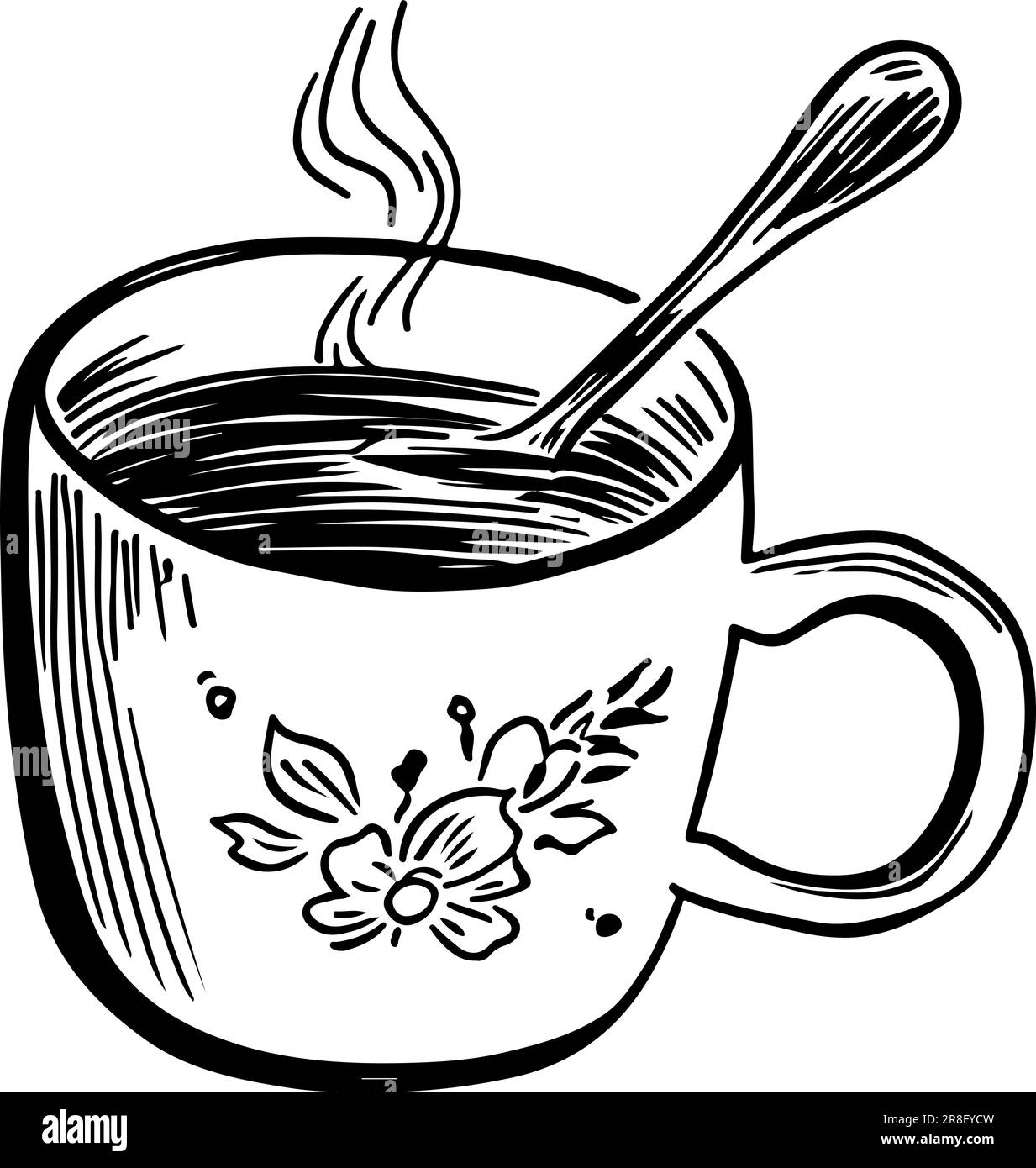 Cup Of Hot Tea Hand Drawn Doodle Vector Illustration Stock Vector Image And Art Alamy
