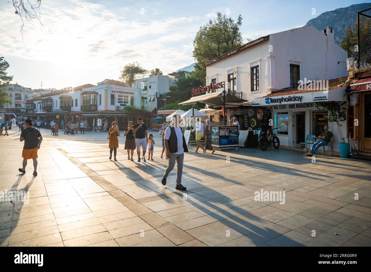 Kas, Turkey - June 7, 2023 : People on old street in the Kas Town. Kas ...