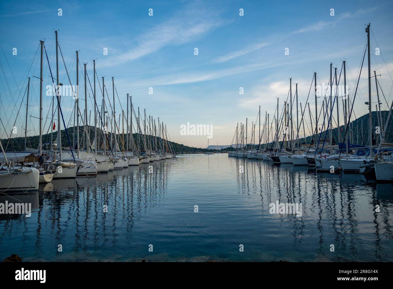 Kas, Turkey - June 7, 2023: View of many luxury boats and yachts in the ...