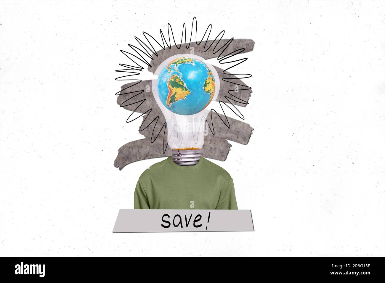 Collage metaphor composite picture illustration of headless electric ...