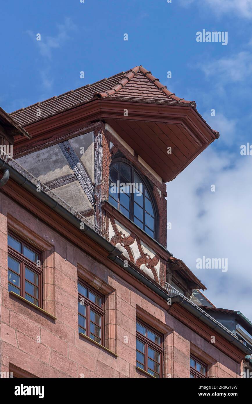 Historic roof lift bay, Fuell 12, Nuremberg, Middle Franconia, Bavaria ...