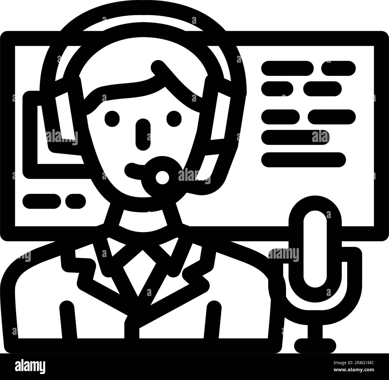 commentator news media line icon vector illustration Stock Vector Image ...
