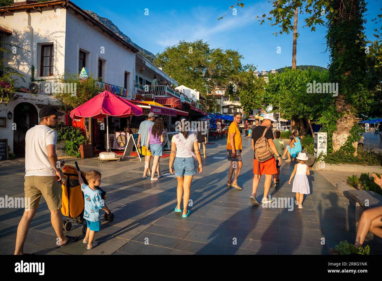 Kas, Turkey - June 7, 2023 : People on old street in the Kas Town. Kas ...